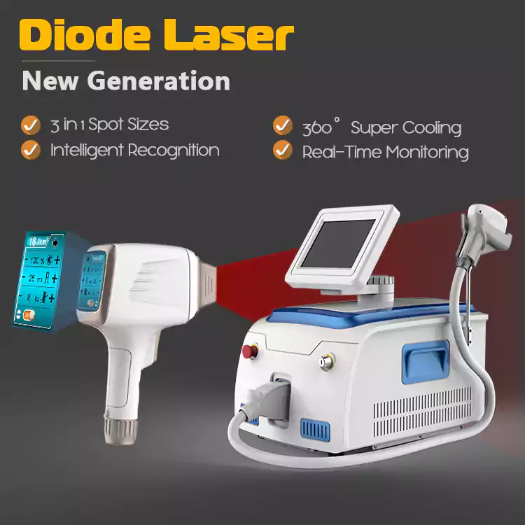 Intelligent Portable 808 Diode Laser Hair Removal Salon Equipment ...
